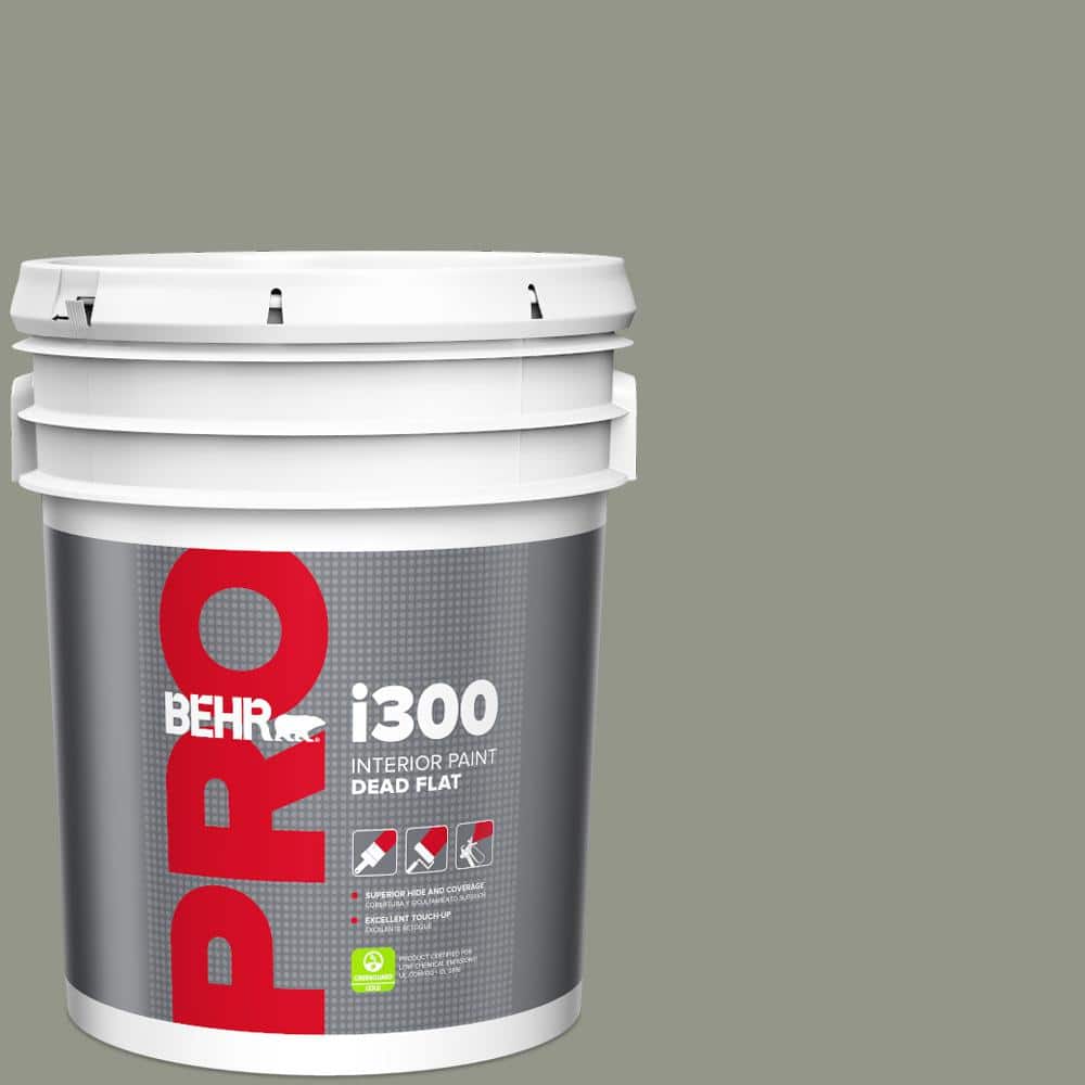 BEHR PRO 5 gal. #ECC-36-1 Shady Willow Dead Flat Interior Paint PR31305 ...