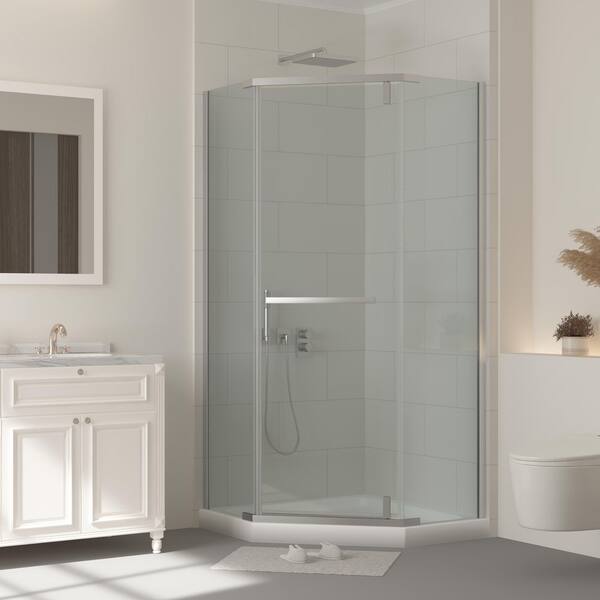 Findepot 60 in. W x 75 in. H Double Sliding Frameless Shower Door in ...