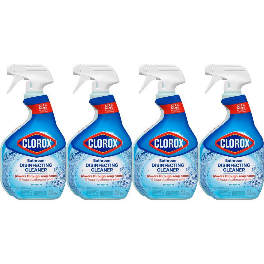 Clorox 30 oz. Bleach Free Disinfecting Bathroom Cleaner Spray (4-Pack ...