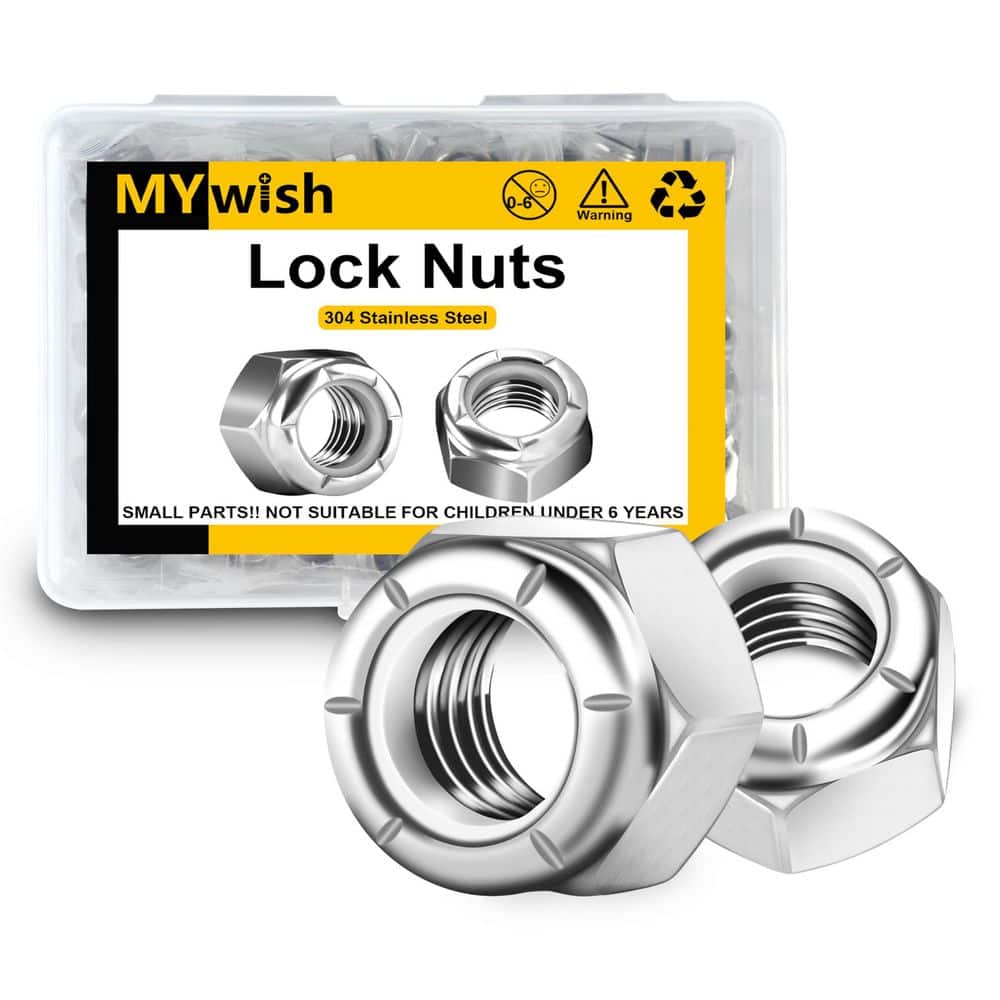 MYWISH 5/16-18 Stainless Steel Nylon Lock Nut (80-Pack) SF-DP00377 ...