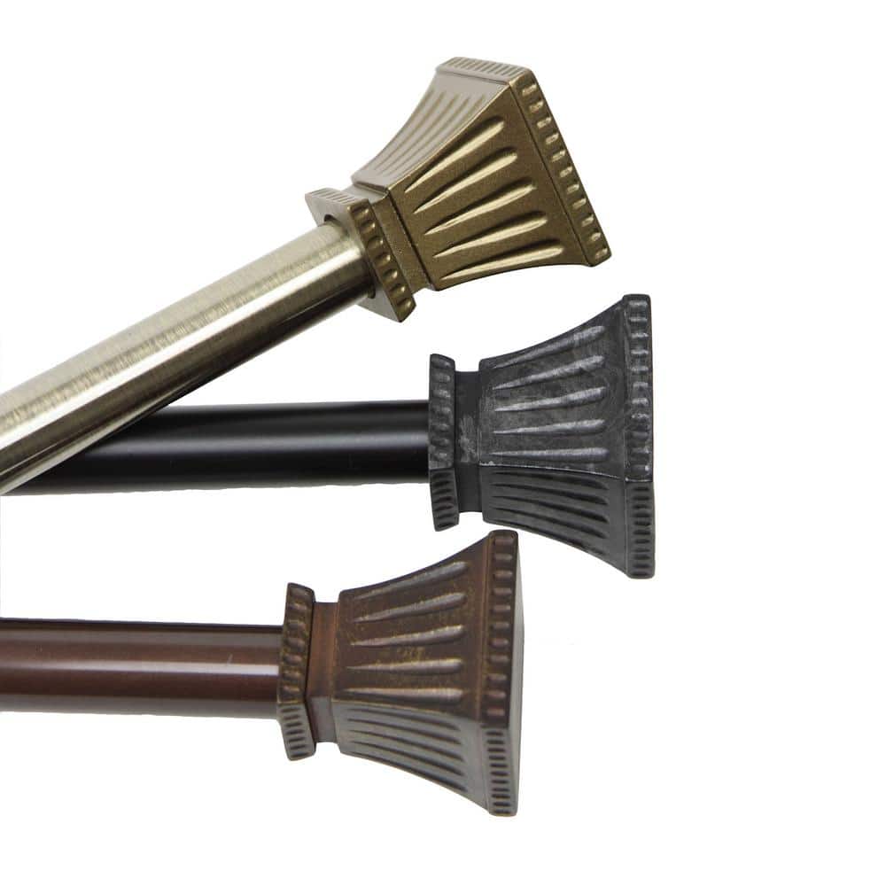 Rod Desyne 28 in. - 48 in. Telescoping Single Curtain Rod in Black with ...