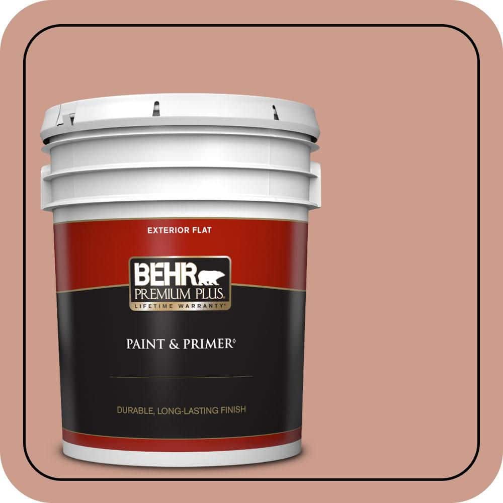 BEHR PREMIUM PLUS 5 gal. #210F-5 Artifact Flat Exterior Paint & Primer ...