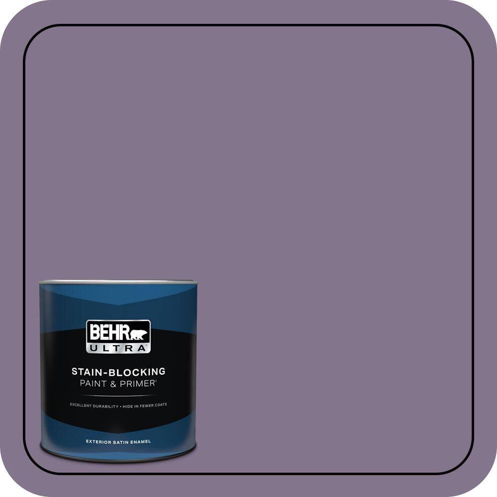 BEHR ULTRA 1 qt. #S100-5 Purple Potion Satin Enamel Exterior Paint ...