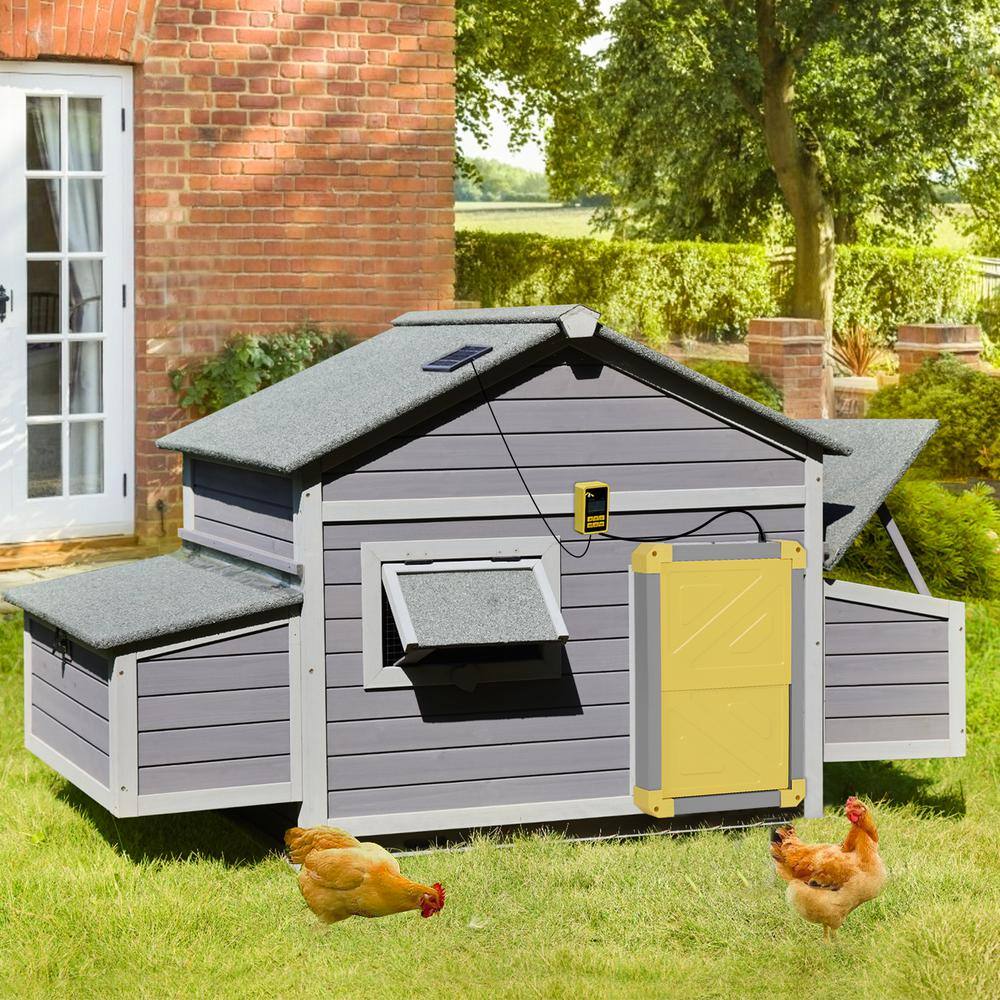 aivituvin Wooden Chicken Hen House for 2-4 Hens with Automatic Chicken ...