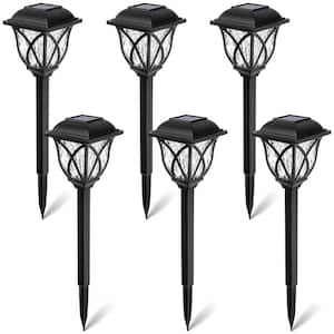 GIGALUMI Solar Black Integrated LED Path Light with Waterproof (8-Pack ...
