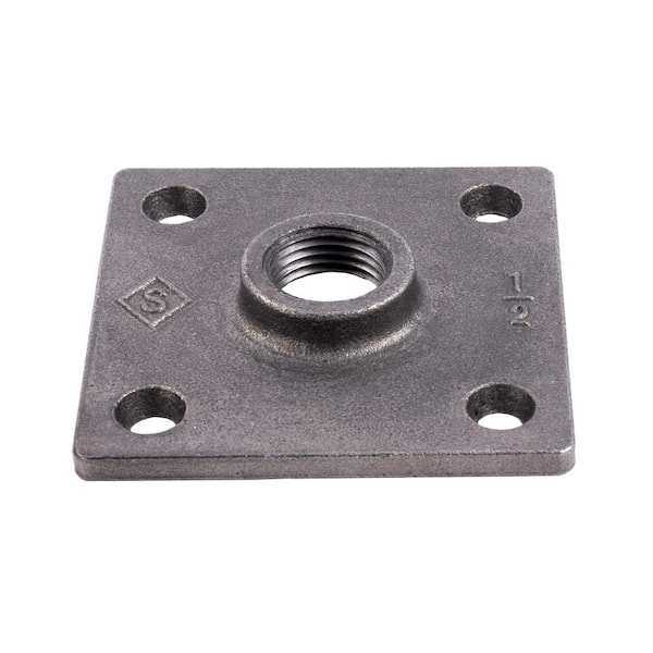 STZ 1 in. Black Iron Square Floor Flange PDB SQFL-1 - The Home Depot