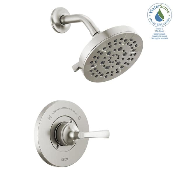 Delta Faryn Single-Handle 5-Spray Shower Faucet in Brushed Nickel ...