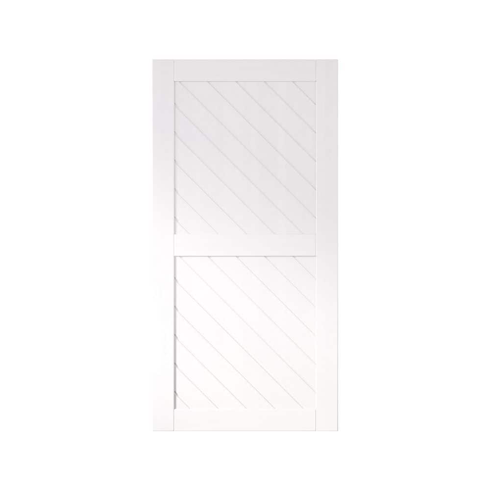 HOMACER XT2 36 in. x 80 in. C-Panel Solid Core White Slanted Stripe ...