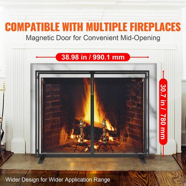 Fireplace Cover Indoor Fire Guard Screen Fireplace Screen 3 Panel Fire ...