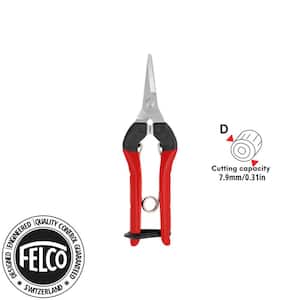 FELCO F322 7.5 in. Snip Pruning Shears with Bumpers, High Carbon Steel ...