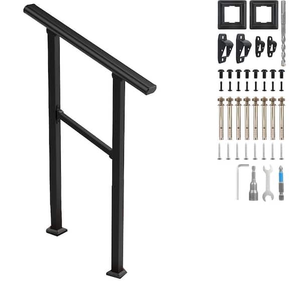 Afoxsos Outdoor Stair Railing Metal Handrails Fits 1 to 2 Steps with ...