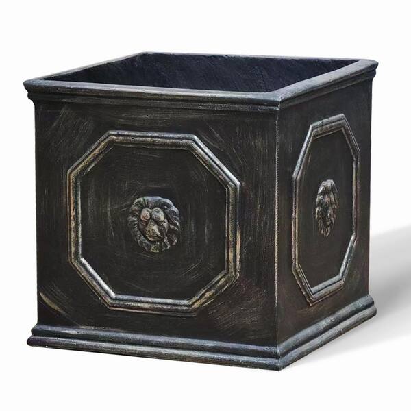 Sapcrete Decorative 12.6 in. High Extra Large Square Deep Charcoal ...