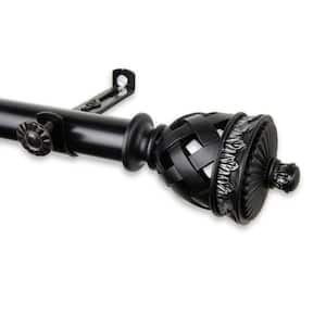 Rod Desyne 18 in. - 28 in. Telescoping Single Curtain Rod Kit in Black ...