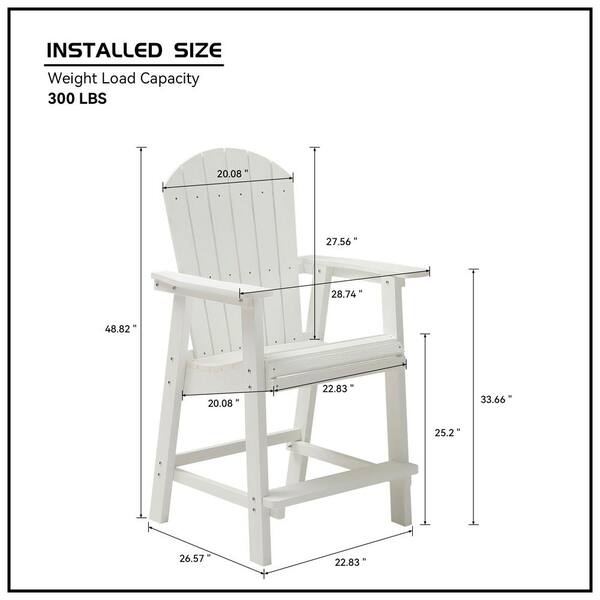 Classic Adirondack Bar Chair Dimensions