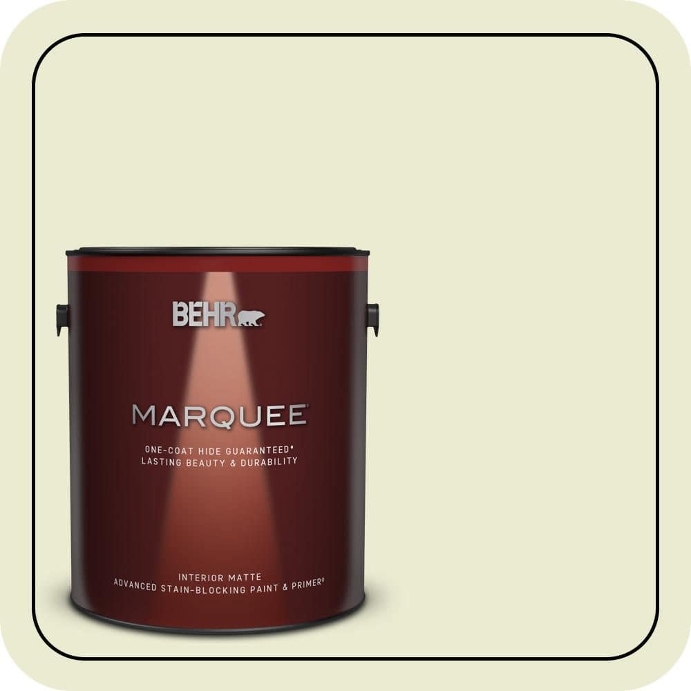 BEHR MARQUEE 1 gal. #410E-2 Celery Ice Matte Interior Paint & Primer ...