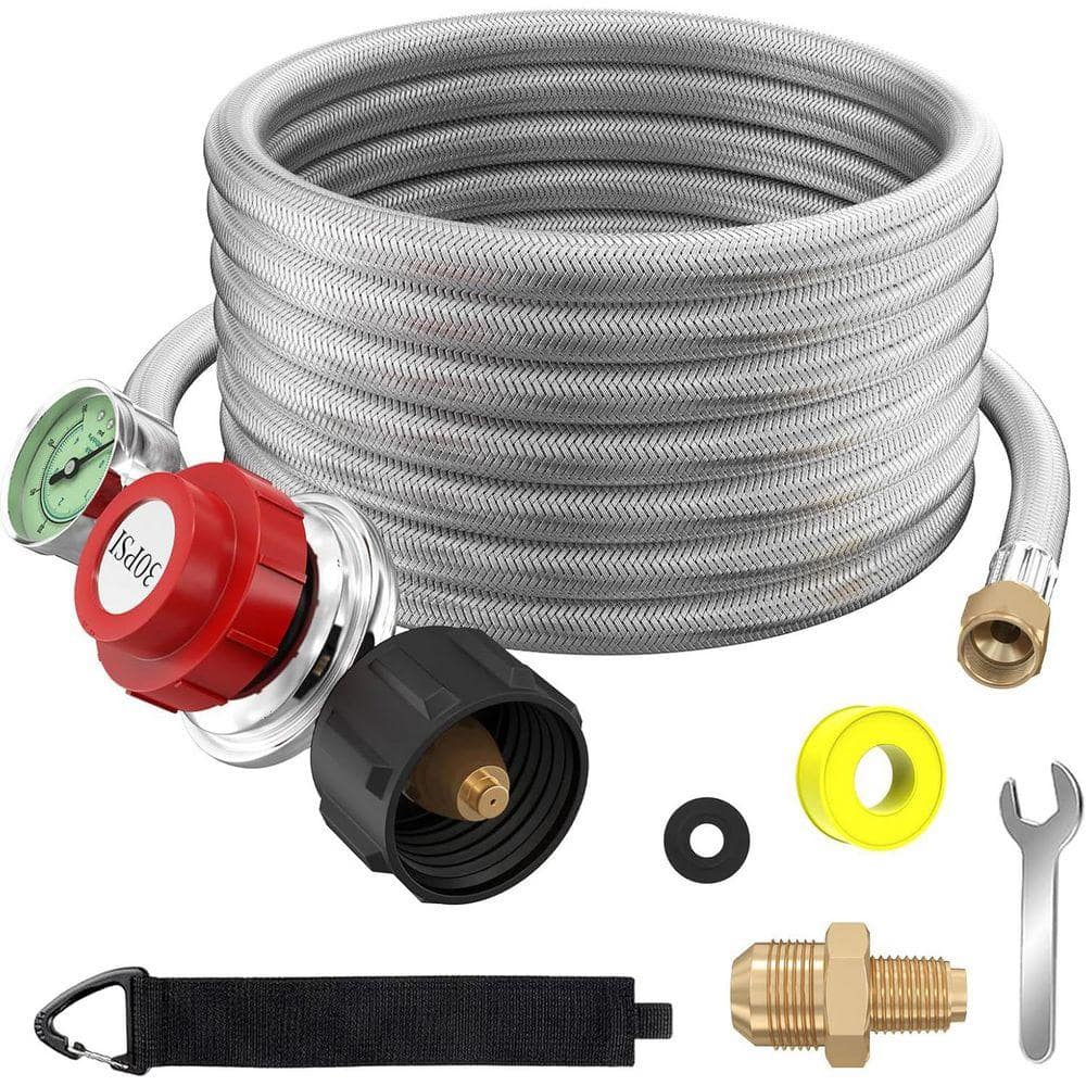 Lukvuzo 12FT Stainless Braided High Pressure Propane Regulator with ...