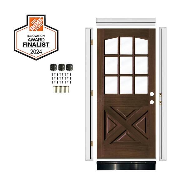 Krosswood Doors DIY 36 in. x 80 in. x -Panel Arch Left-Hand Clear Glass ...