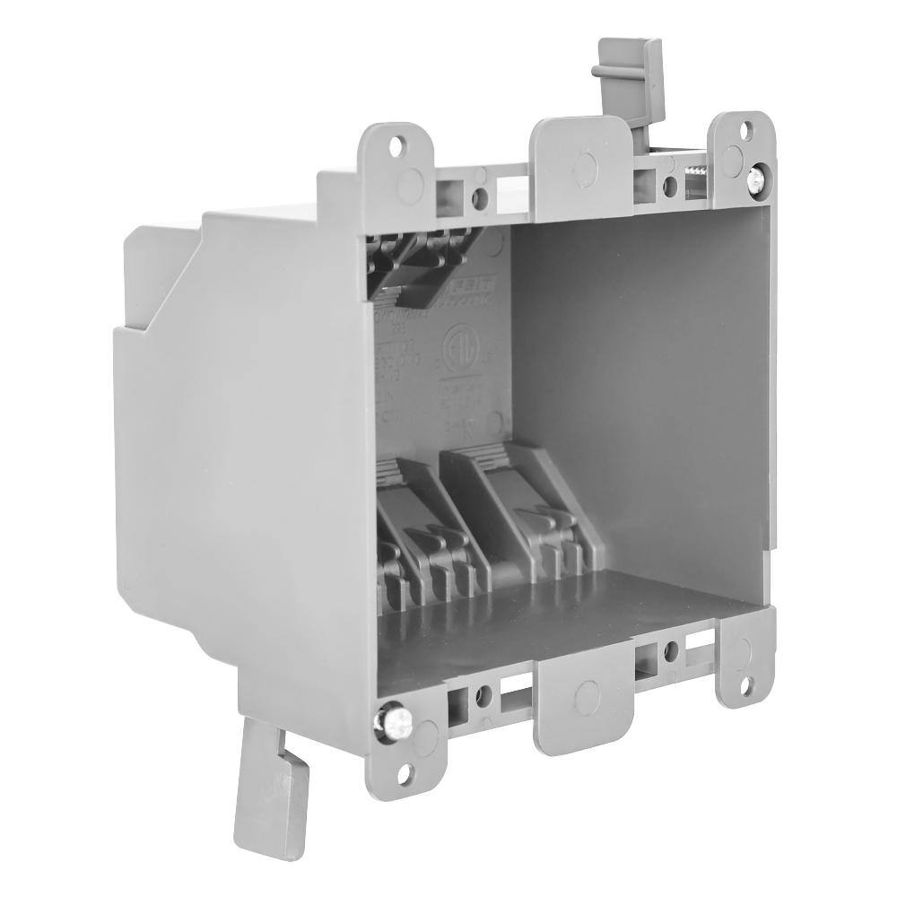 Feit Electric 25 Cu In PVC Gray 2 Gang Old Work Electrical Outlet Box Feit Electric 25 Cu In PVC Gray 2 Gang Old Work Electrical Outlet Box