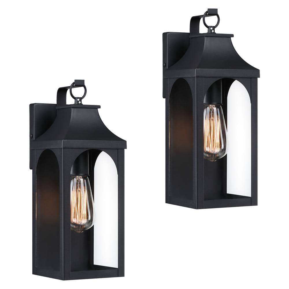 UPC 726018860398 - 13.63 in. 1-Light Matte Black Outdoor Wall Lantern ...