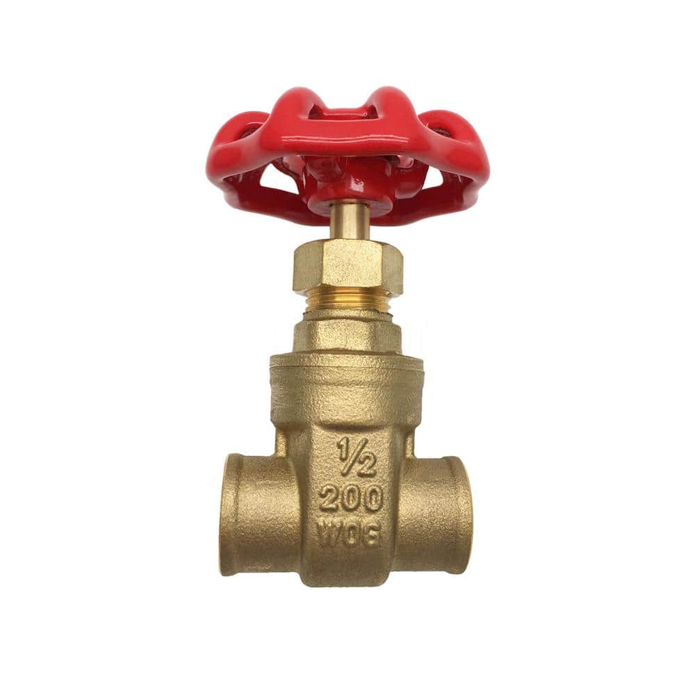 THEWORKS 1/2 in. SWT x SWT Heavy Pattern Brass Gate Valve LFBV154 - The ...
