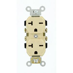 Leviton 20 Amp 250 V NEMA 6-20R Duplex Outlet/Receptacle, White (1-Pack ...