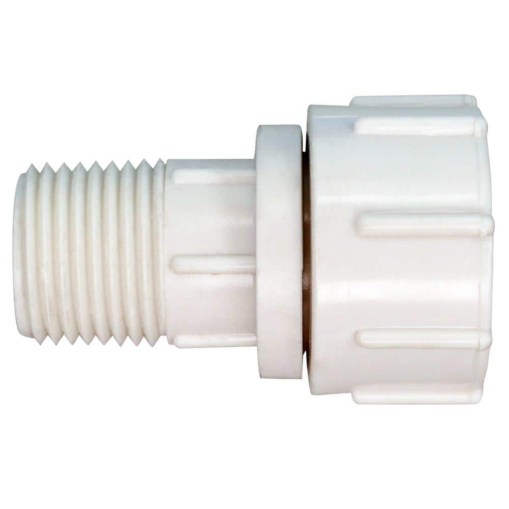 Apollo 1/2 in. MPT x 3/4 FHT Male/Female PVC Swivel Universal Adapter ...