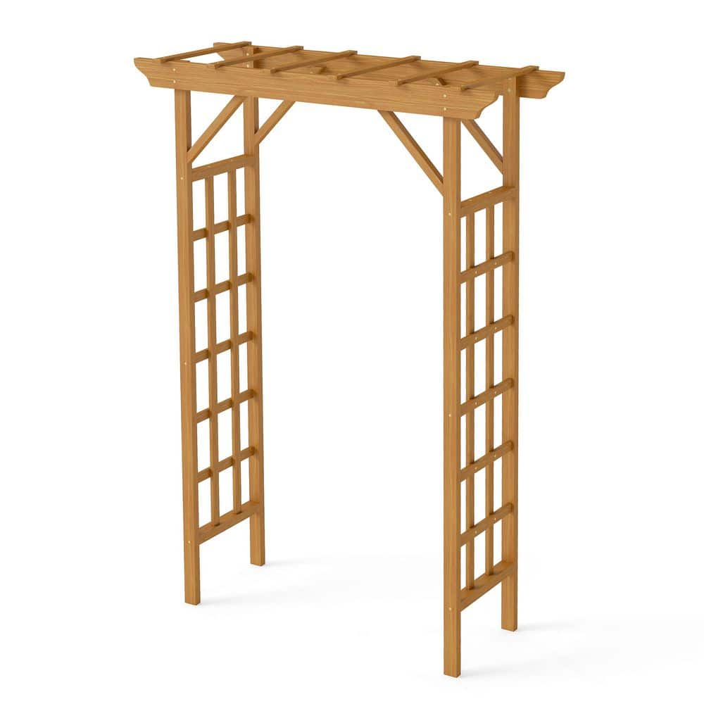 80 in. Light Brown Wood Trellis for Plant Climbing and Christmas Decor ...