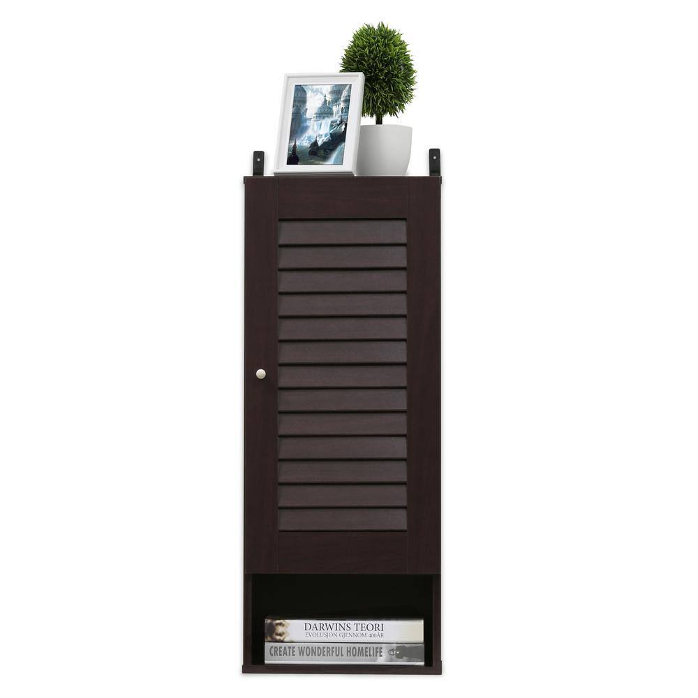 Furinno Indo Espresso Slim Wall Cabinet 16069EX - The Home Depot