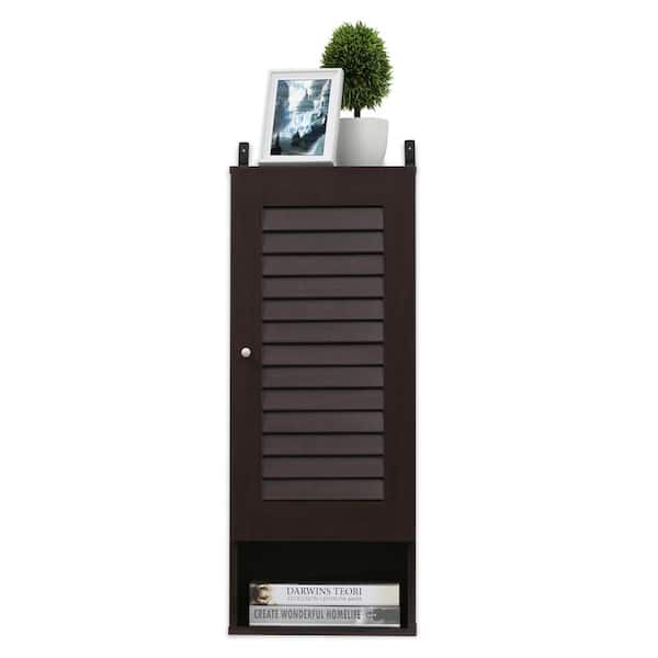 Furinno Indo Espresso Slim Wall Cabinet 16069EX - The Home Depot