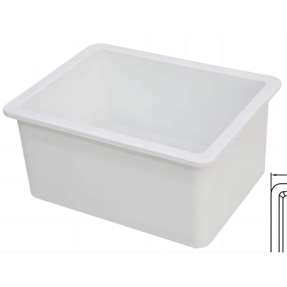 HOROW White Undermount/Drop-in Fireclay Square 18 in. L x 9 in. D ...