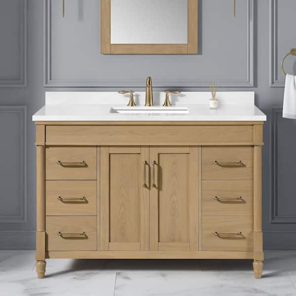 OVE Decors Salisbury 48 in. Single Sink Freestanding Natural Birch Bath ...