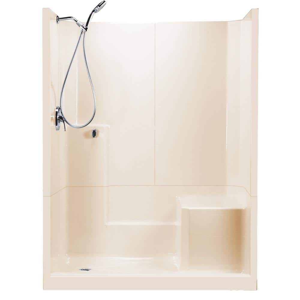 Ella 60 in. x 33 in. x 77 in. Standard 3-Piece Low Threshold Shower ...