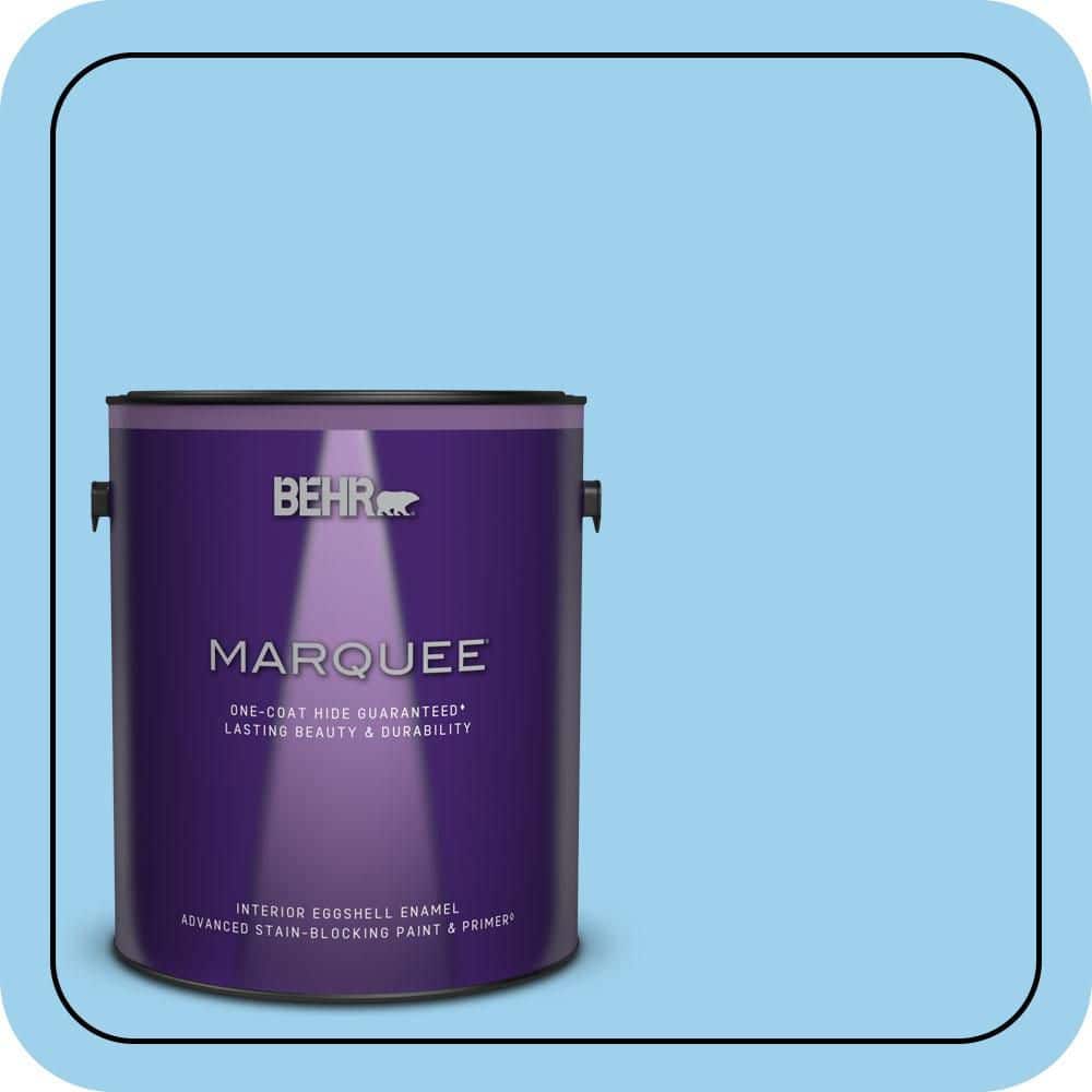 BEHR MARQUEE 1 gal. #P500-3 Spa Blue Eggshell Enamel Interior Paint ...