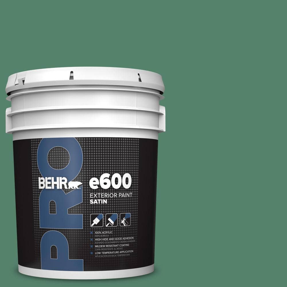 BEHR PRO 5 gal. #M420-6 Tournament Field Satin Exterior Paint PR64305 ...
