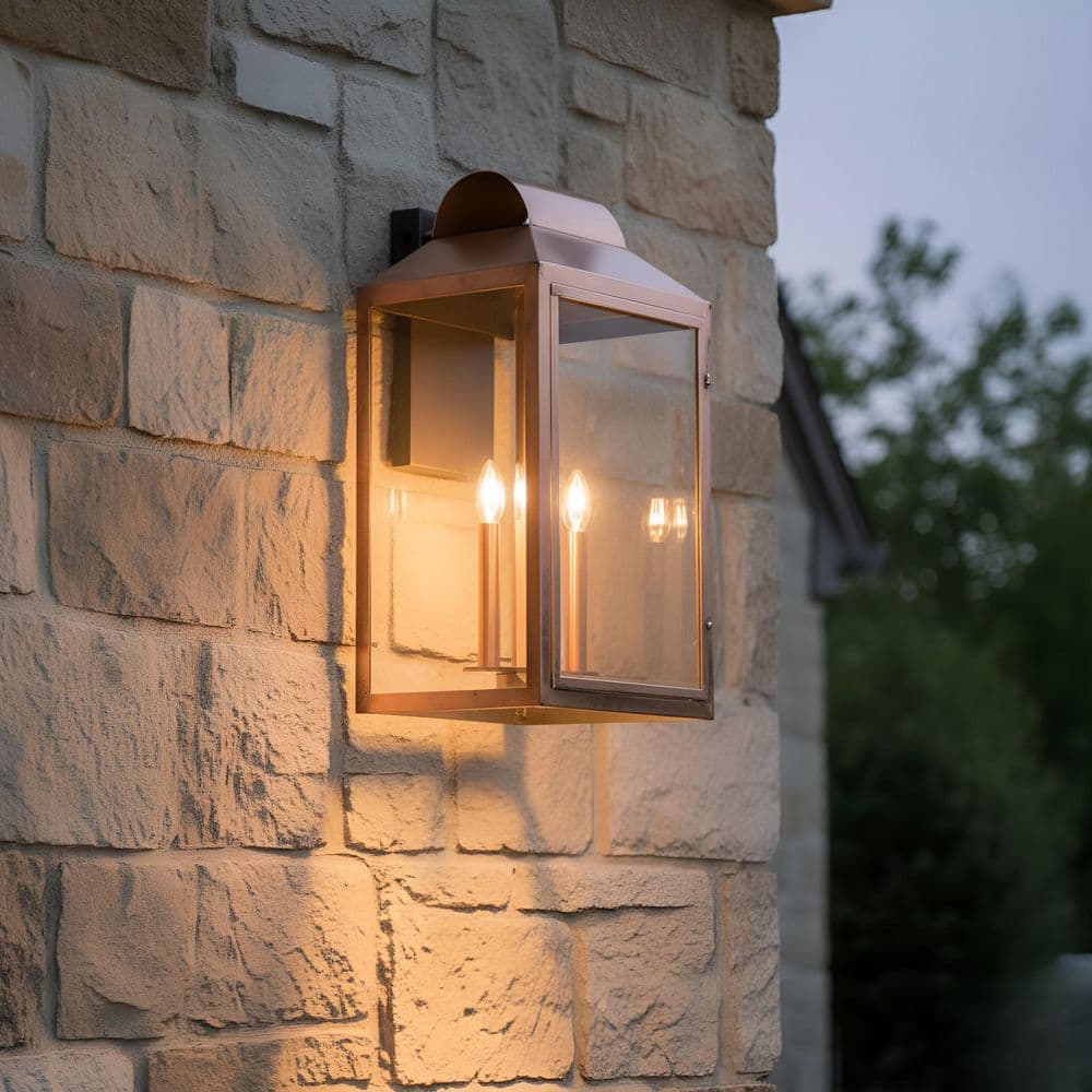 Quoizel Beryn Aged Copper Outdoor Wall Lantern Sconce Hardwired with No ...