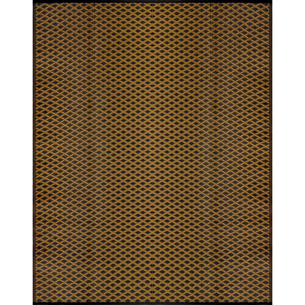 Beverly Rug Jewel Gold 8 ft. x 10 ft. Diamond Geometric Washable ...