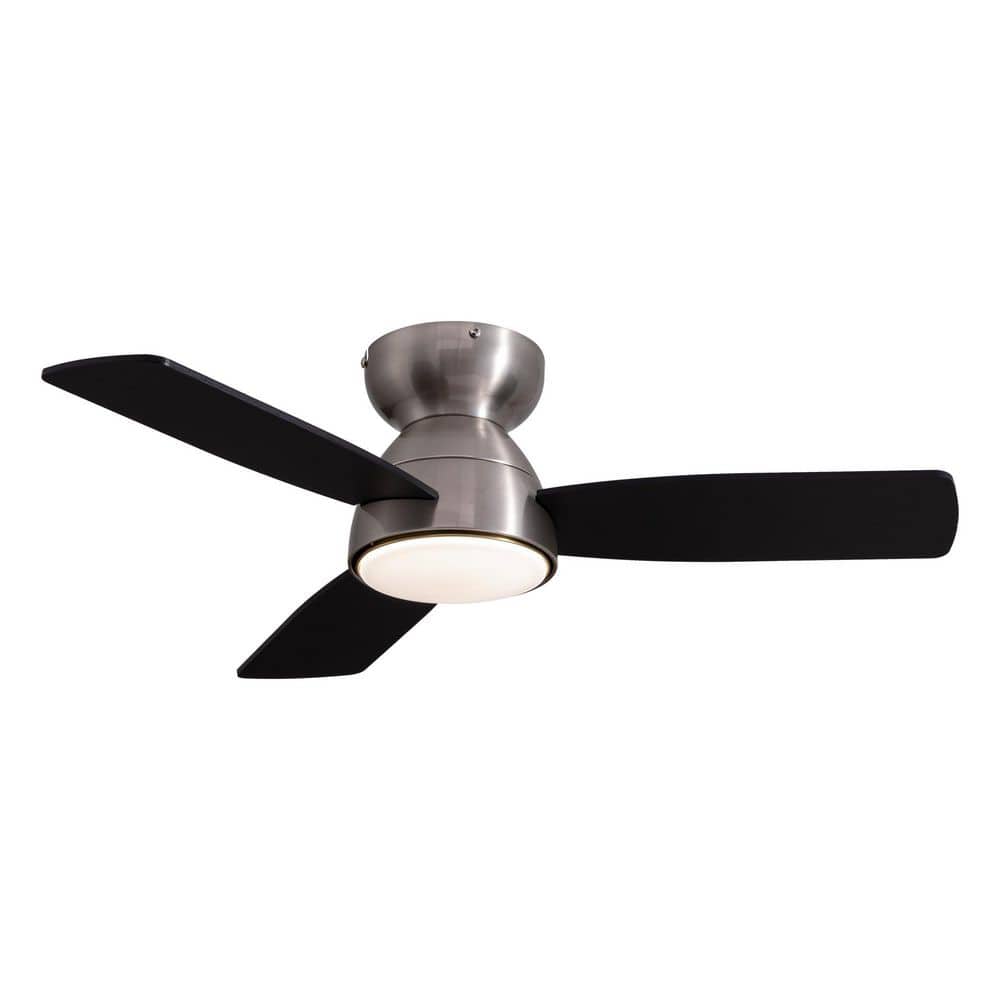 FANNEHONNE 32 in. Indoor Brushed Nickel Ceiling Fan with Dimmable LED ...