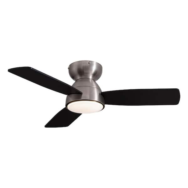 FANNEHONNE 32 in. Indoor Brushed Nickel Ceiling Fan with Dimmable LED ...