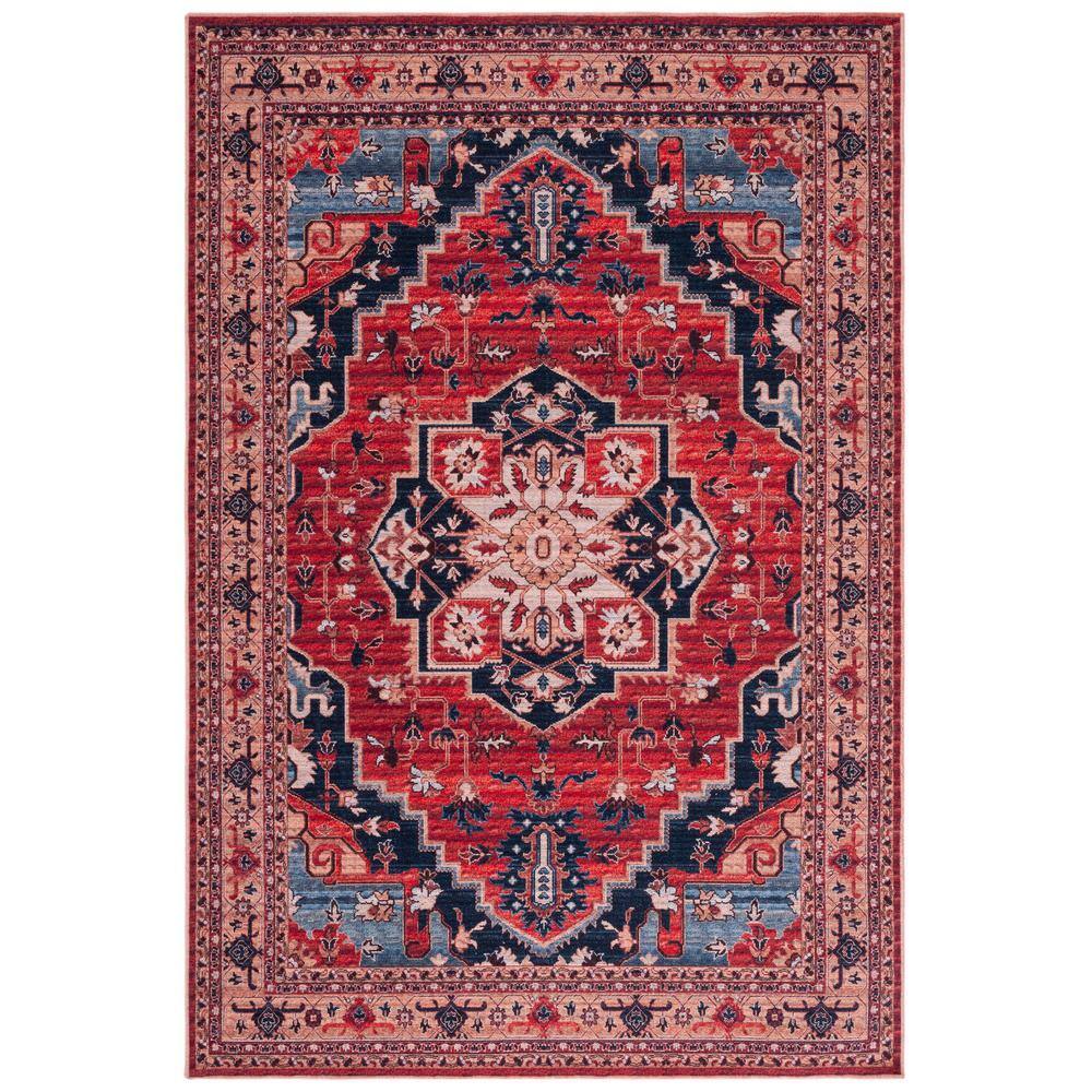 SAFAVIEH Serapi Red/Beige 4 ft. x 6 ft. Machine Washable Geometric ...