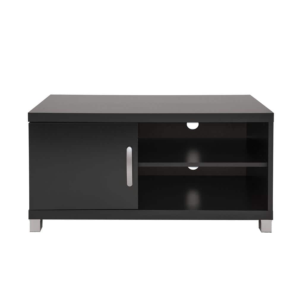 Kahomvis 35.5 in. Black TV Stand Fits TV's up to 40 in. with 2 Open ...