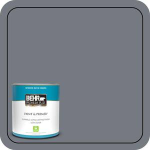 BEHR PREMIUM PLUS 5 gal. #N510-5 Liquid Mercury color Satin Enamel Low ...