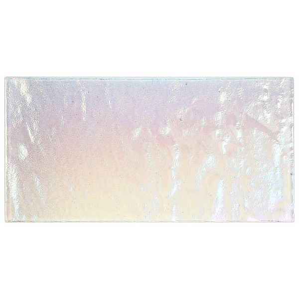 Ivy Hill Tile Speckle Glacier White 4.37 in. x 0.31 in. Polished Glass ...