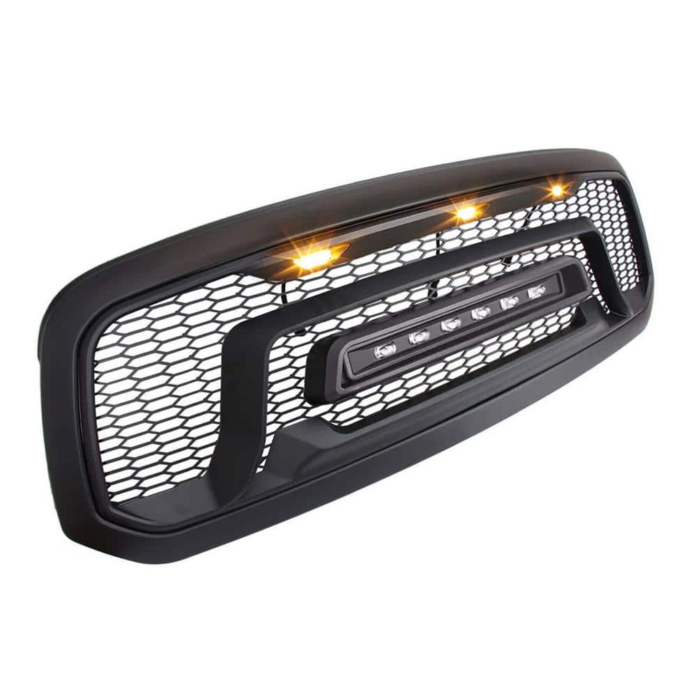 AMERICAN MODIFIED Armor Grille with Off Road Lights for 2013-2018 Dodge Ram 1500 AMDEBA00101 ...