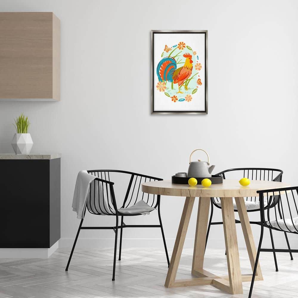 Stupell Industries Rooster with Butterflies Border by Hannah Moren Gray ...