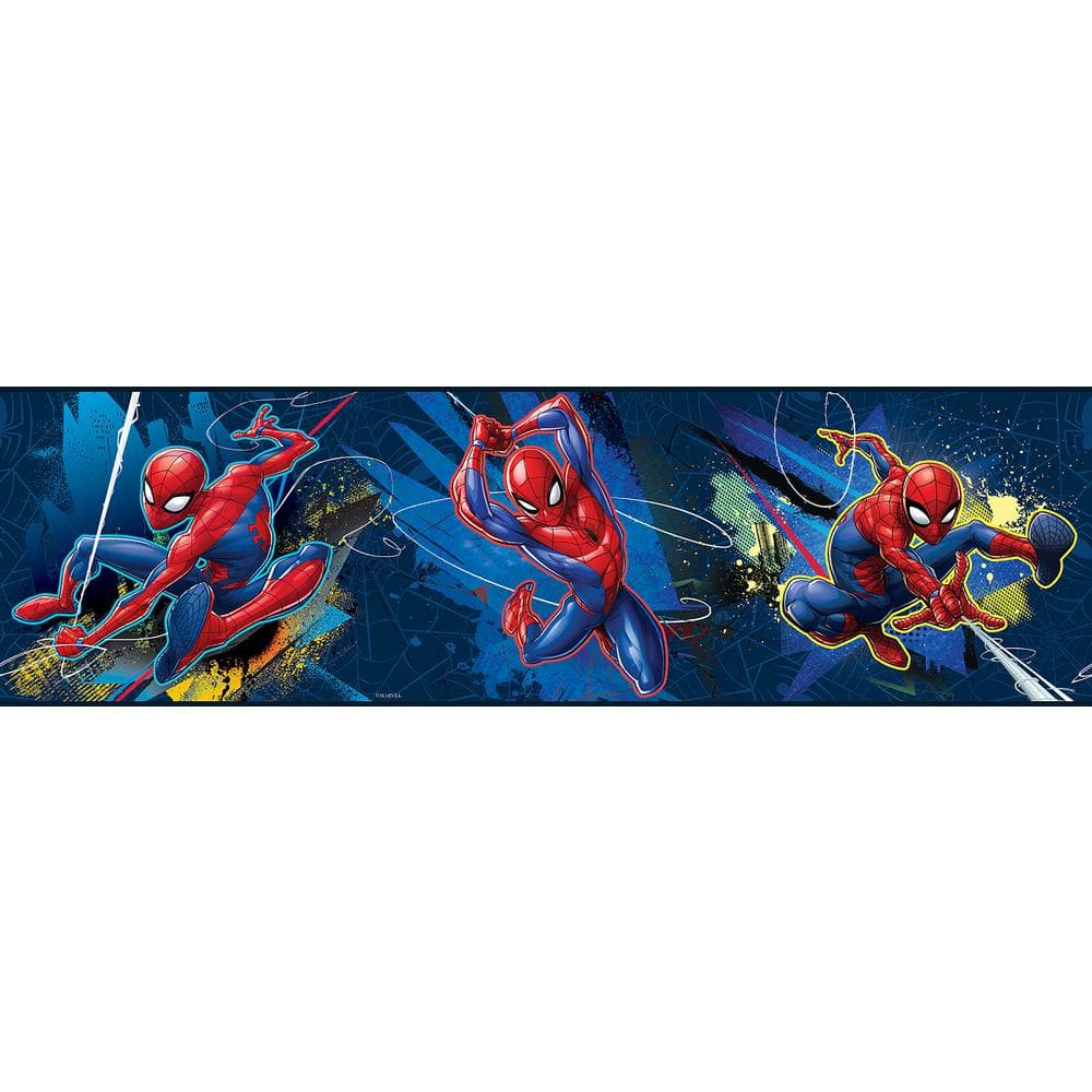 RoomMates Multi-Colored Marvel Spider-Man Peel and Stick Wallpaper ...