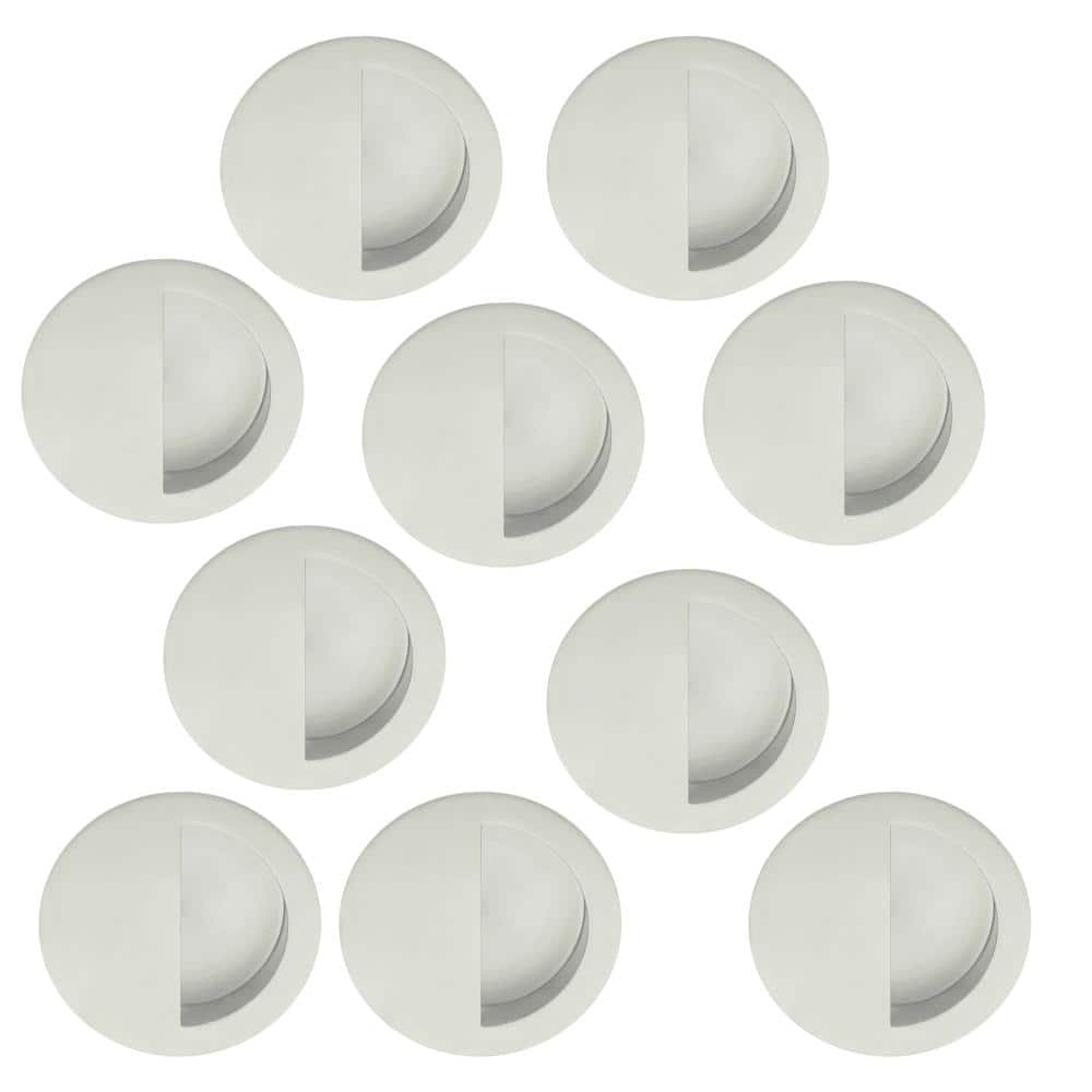 INOX FHIX 3-1/2 in. Dia Satin Stainless Steel Semi-Circular Flush Cup Pull (10-Pack) FHIX02-10X ...