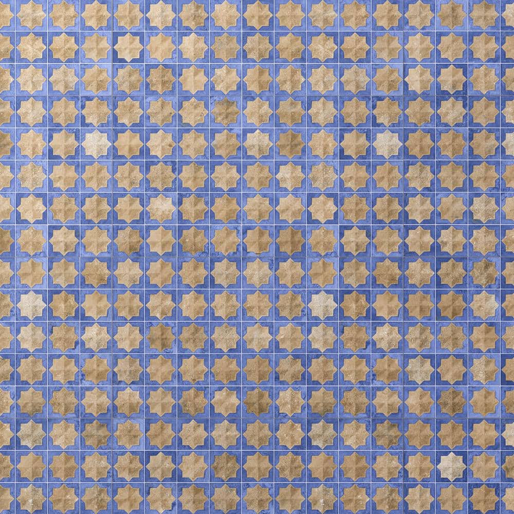 Merola Tile Tetuan Astre Terra Cobalt 12-1/8 in. x 21-7/8 in. Porcelain ...