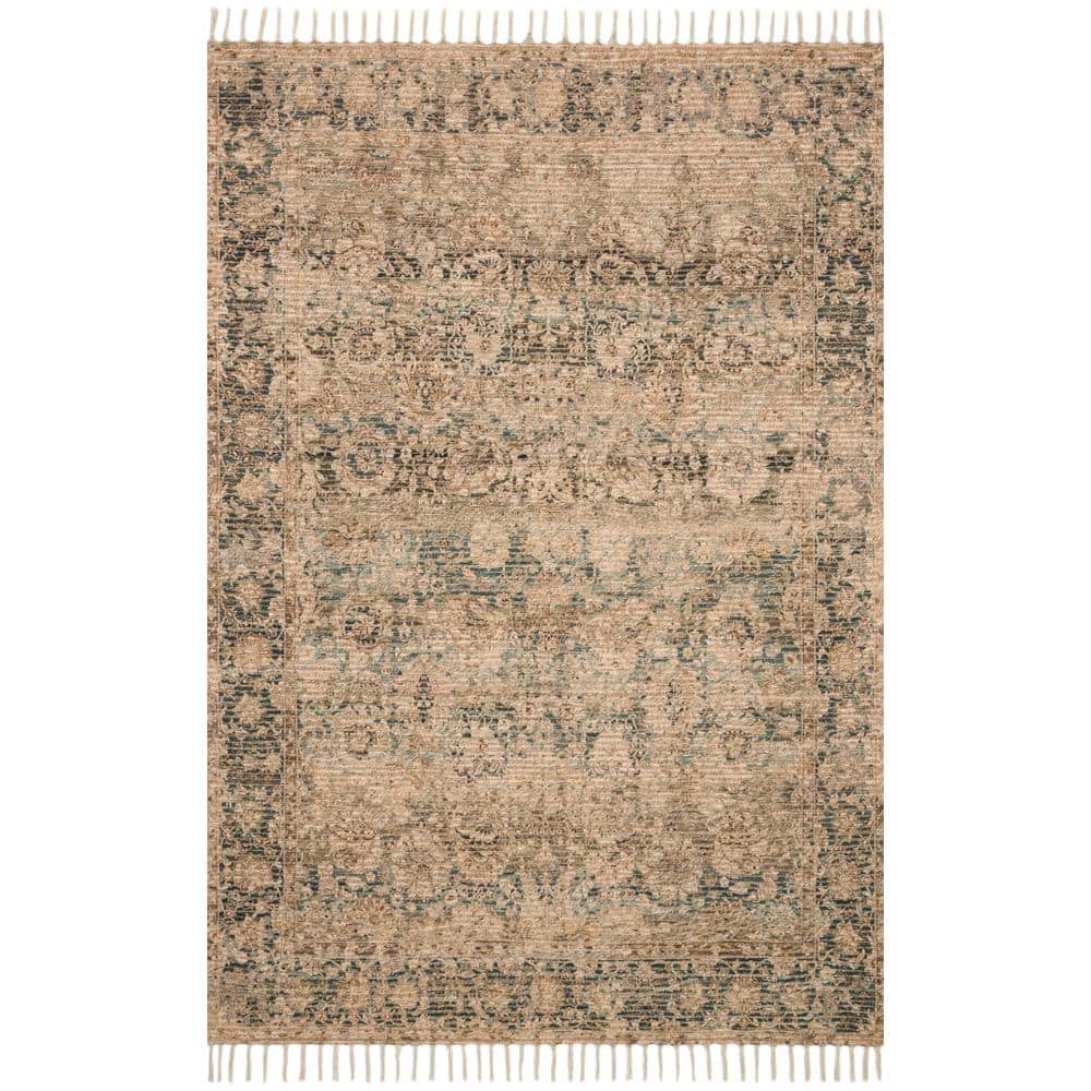 Loloi Justina Blakeney Cornelia Natural/Teal 18 in. x 18 in. Sample ...