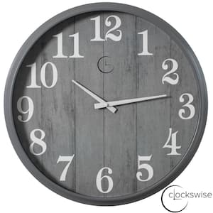 CLOCKWISE 24 in. Large Outdoor Wall Clock Thermometer Combo, Waterproof ...