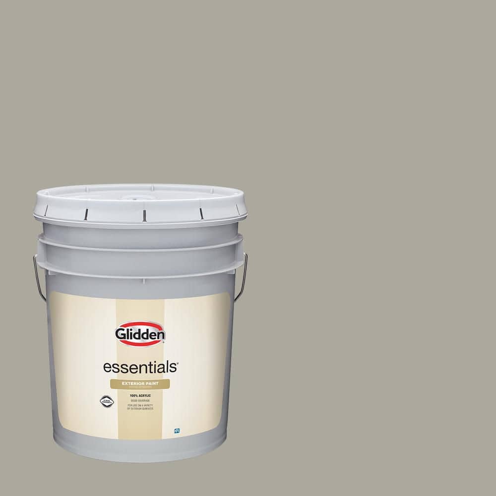 Glidden Essentials 5 gal. PPG1007-4 Hot Stone Satin Exterior Paint PPG1007-4EX-5SA - The Home Depot